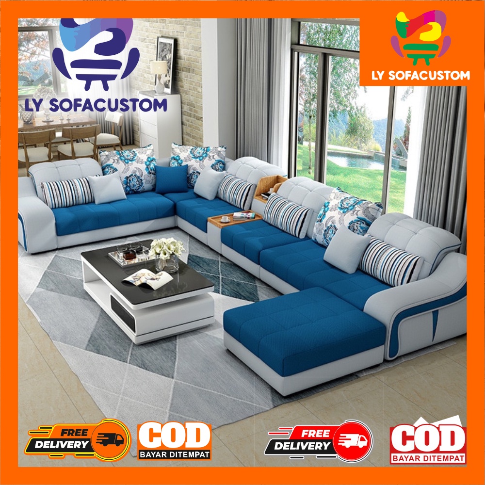 Jual Sofa U full set sofa minimalis modern sofa selonjoran sofa ruang ...