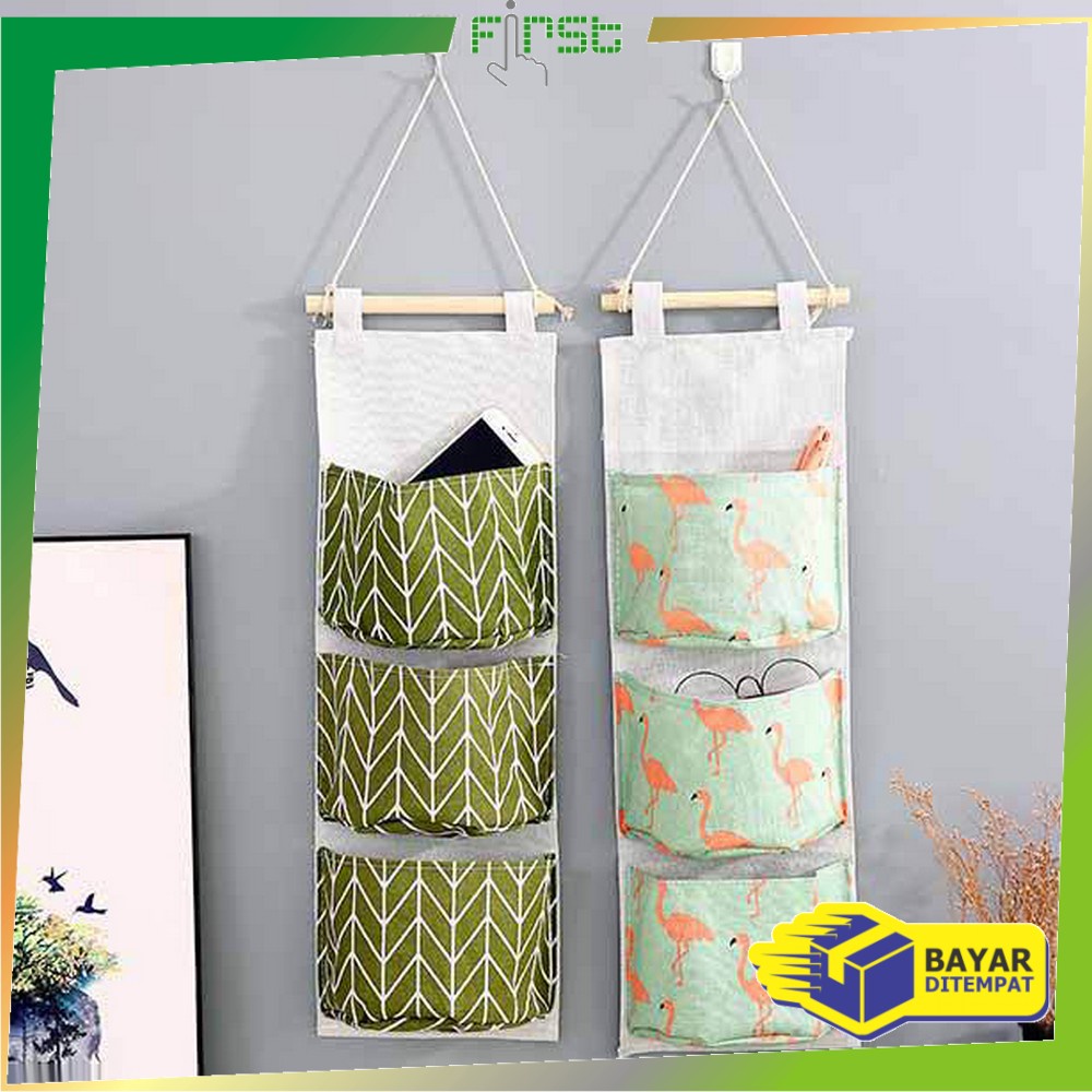 Jual FH-C733 Pouch Gantung 3 Sekat Multifungsi Bahan Kain Kanvas Motif ...