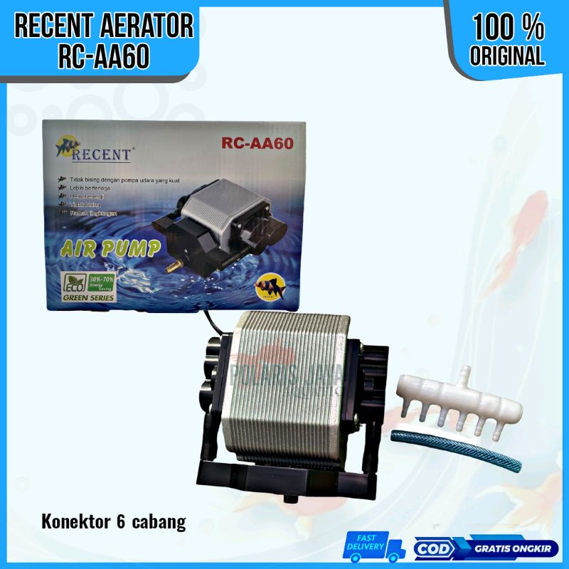 Jual RECENT RC AA 60 MESIN POMPA AERATOR BLOWER AIRPUMP 6 LUBANG ...