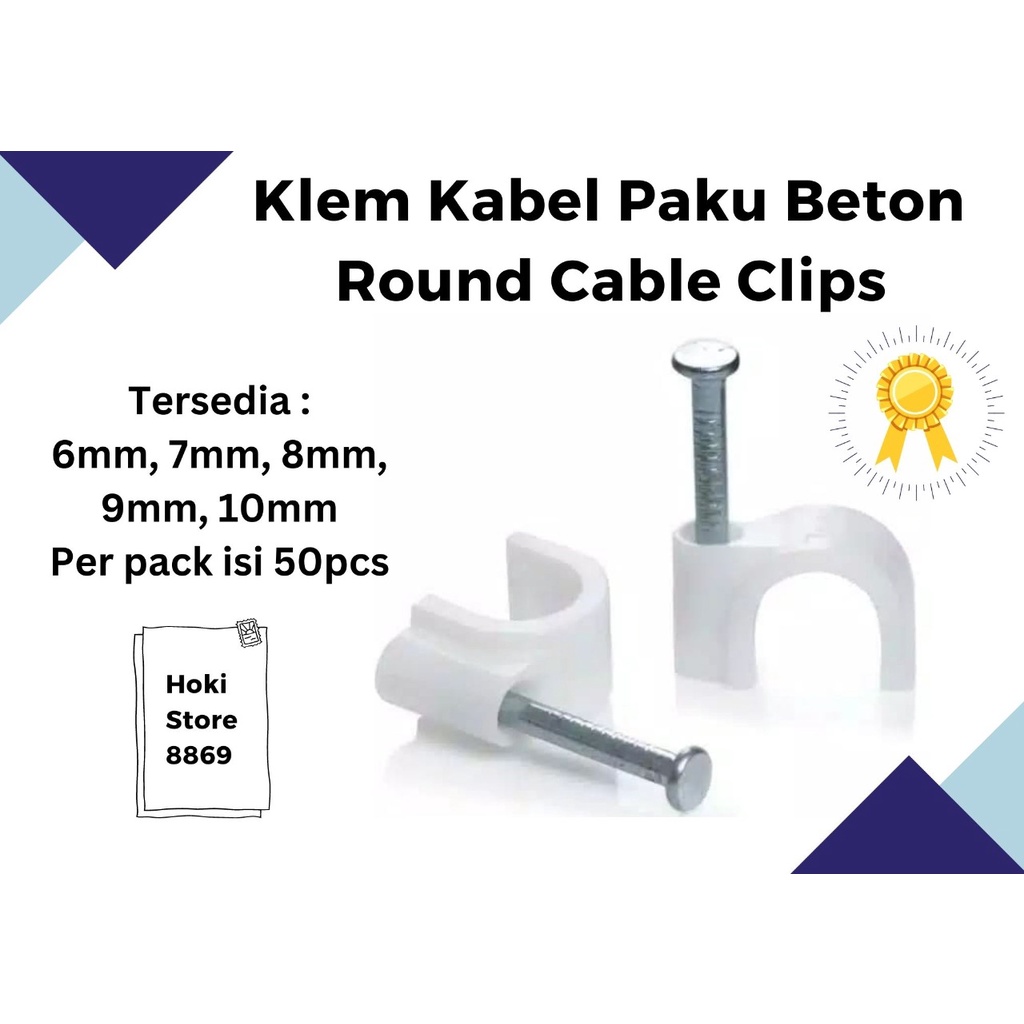 Jual Klem Kabel Paku Beton Round Cable Clips | Shopee Indonesia