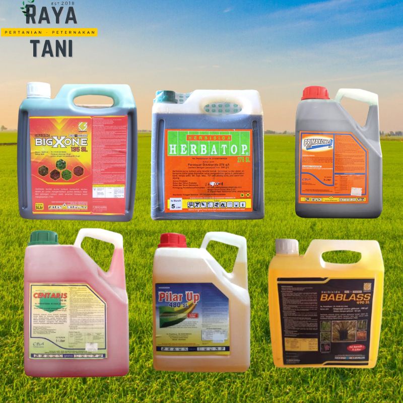 Jual 5 liter Racun rumput kontak dan sistemik merk random isi 5 liter ...