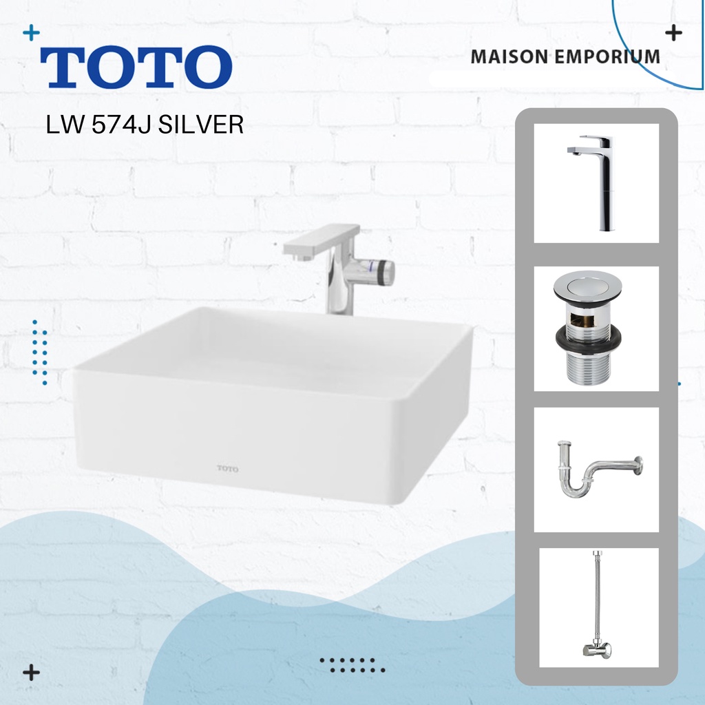 Jual PAKET WASTAFEL TOTO LW574J SILVER MEJA / SET WASHTAFEL TOTO ...