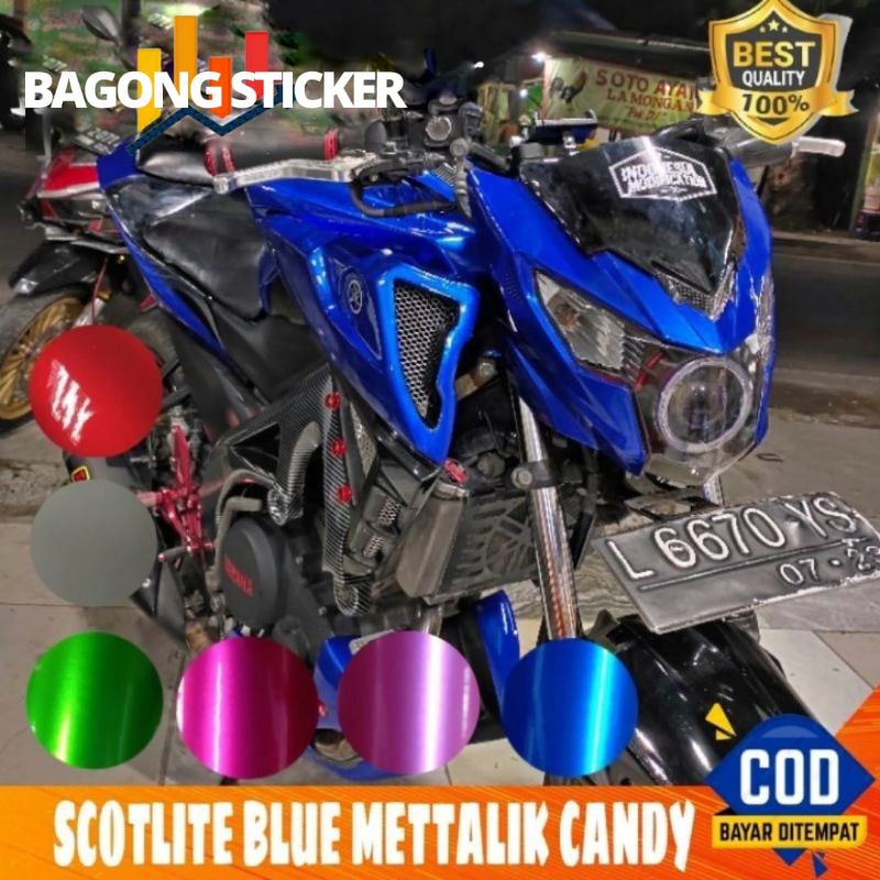Jual Stiker skotlet motor biru metalik candy scotlite Profix biru ...