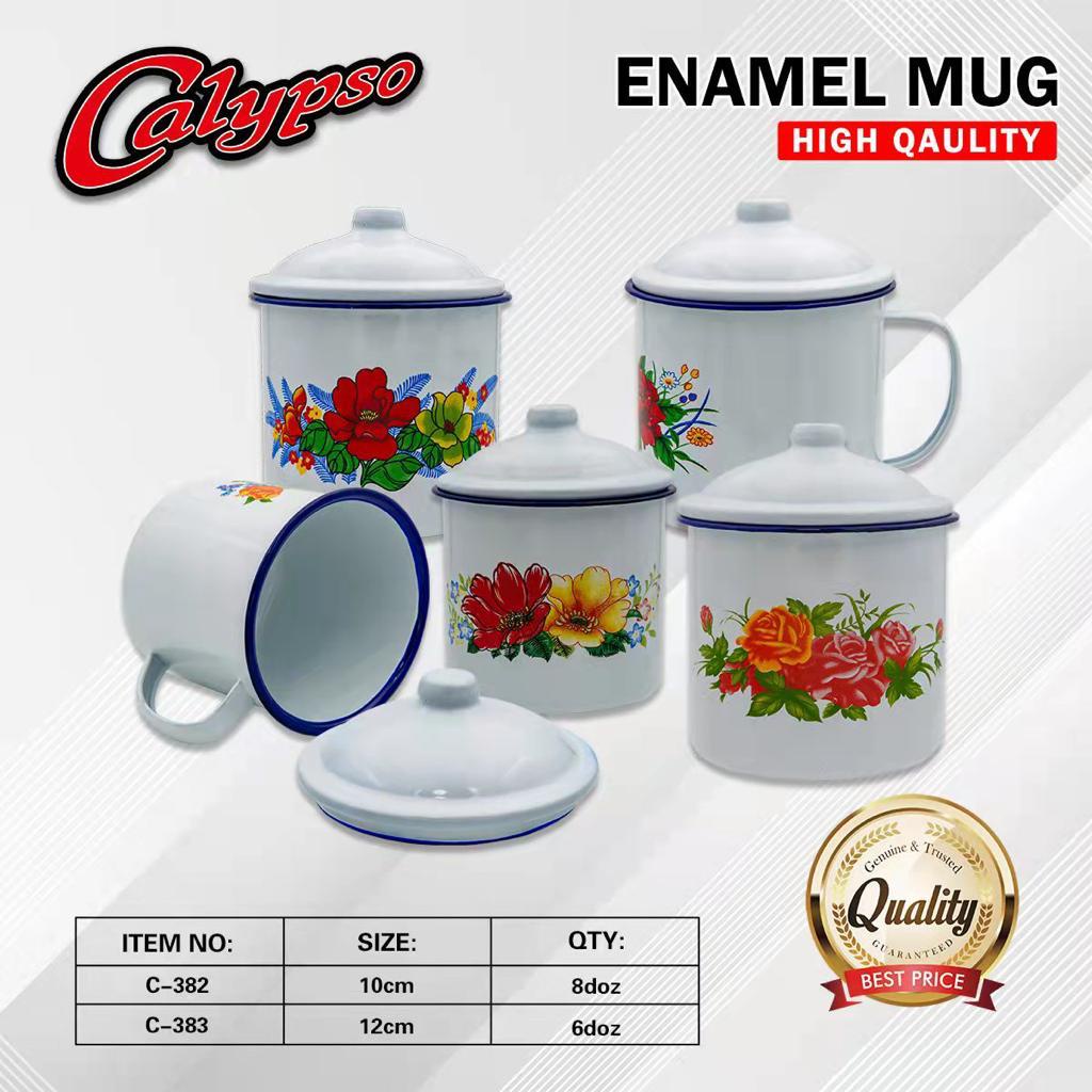 Jual Mug enamel kembang tutup seng kaleng kembang tutup 10cm dan 12cm ...