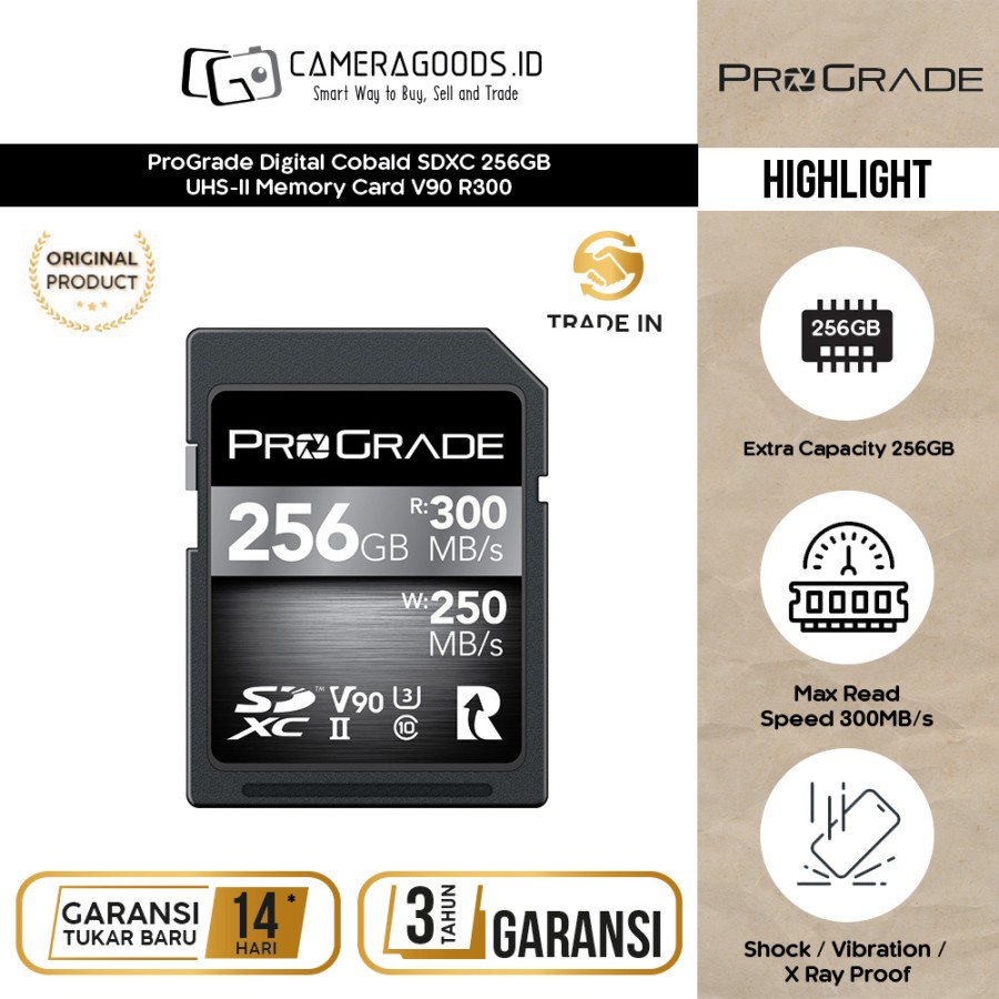 Jual ProGrade Memory Card SDXC SD Cobalt UHS-II V90 R300 64GB 128GB ...