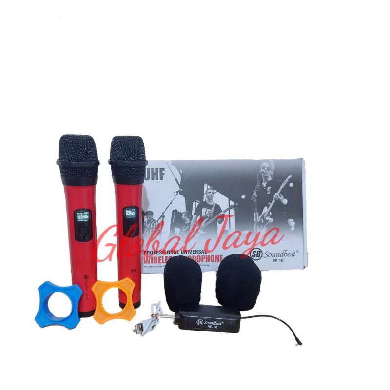 Jual mic wireless soundbest W10 double microphone sound best W 10 ...