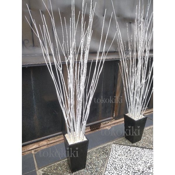 Jual Ranting putih set Pot lengkap hiasan batu alam Dekorasi Minimalis ...