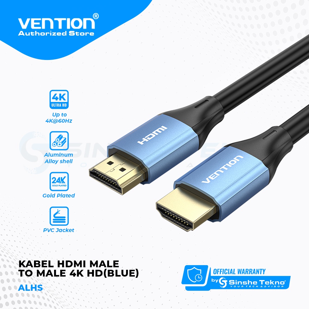 Jual Vention Kabel HDMI Male to Male 4K HD HDR Metal Alloy Series Hgh Performance 0.75m 1m 1.5m ...