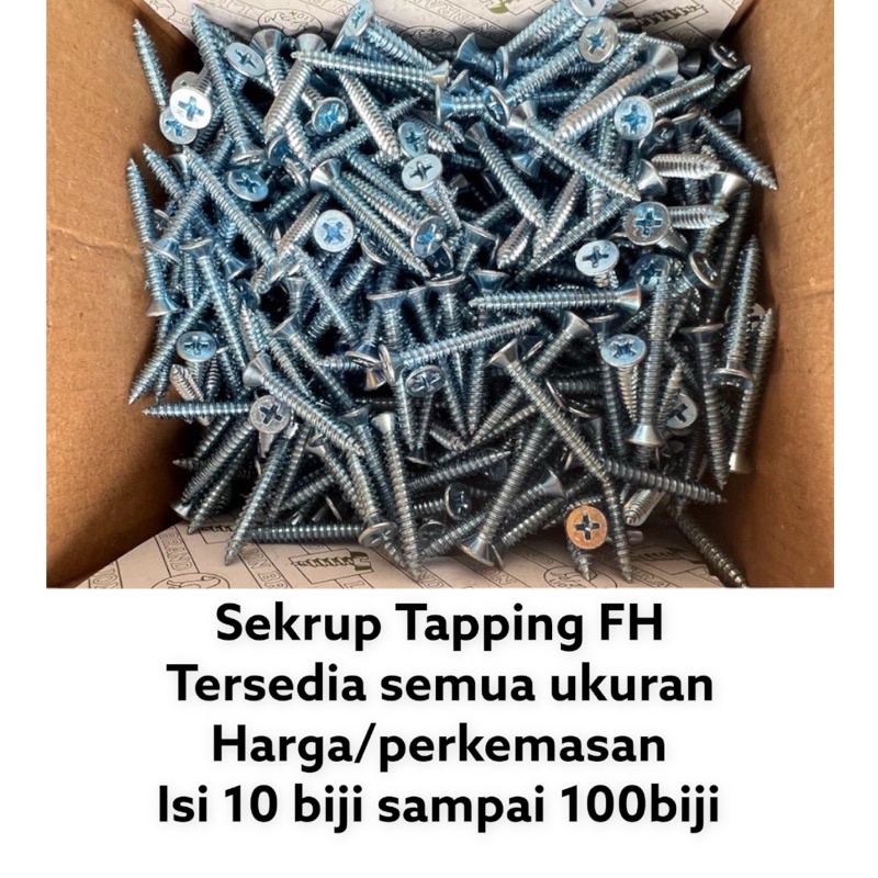 Jual Sekrup Tapping Screw/Skrup kayu/Sekrup taping Putih 6x1/2 6x5/8 ...