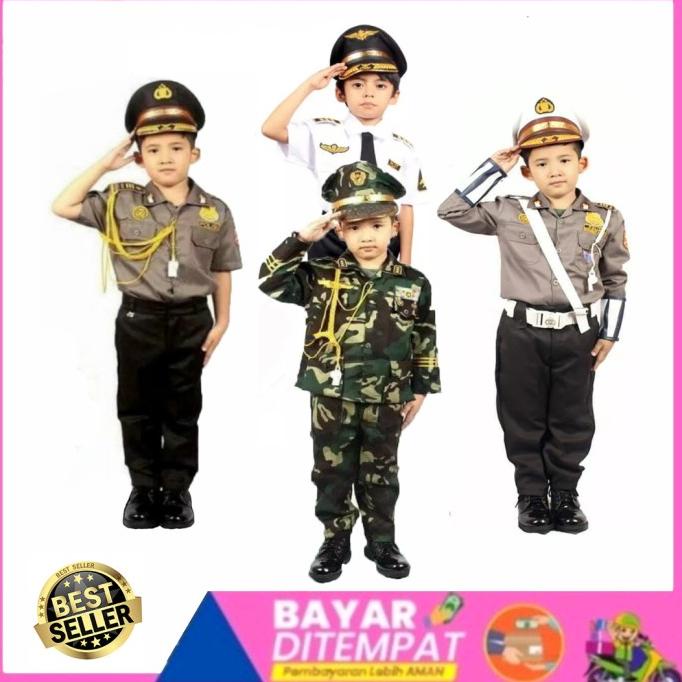 Jual SERAGAM CUSTOM PROFESI ANAK POLISI/POLWAN/TNI/PILOT | Shopee Indonesia