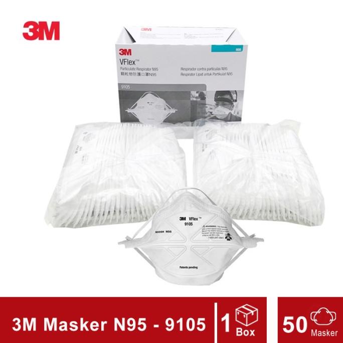 Jual 3M Masker N95 9105 VFlex Particulate Respirator - 1 Box isi 50 Masker | Shopee Indonesia