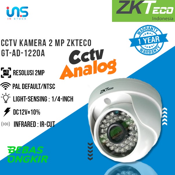 Jual Cctv Outdoor Indoor ZKTeco GT-AD-1210A 2MP Smart Camera DVR ...