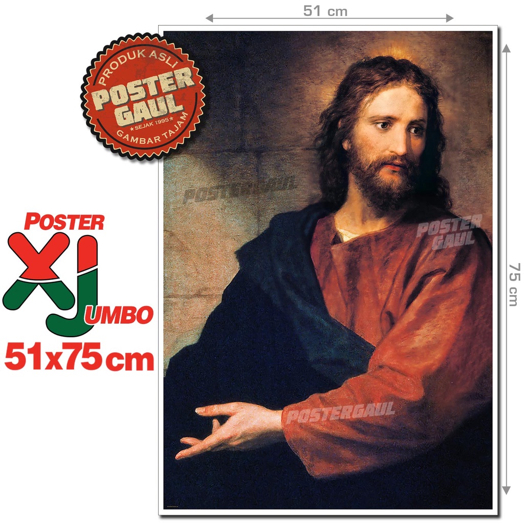 Jual Poster XJumbo YESUS KRISTUS #XJFJP020 - ukuran 51 x 75 cm | Shopee ...