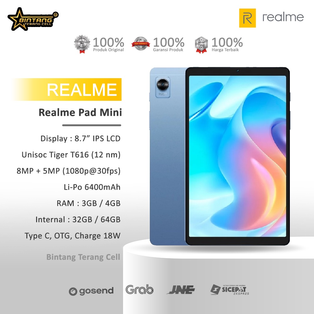 Jual REALME PAD MINI TABLET TAB RAM 3/32GB 4/64 GARANSI RESMI | Shopee ...