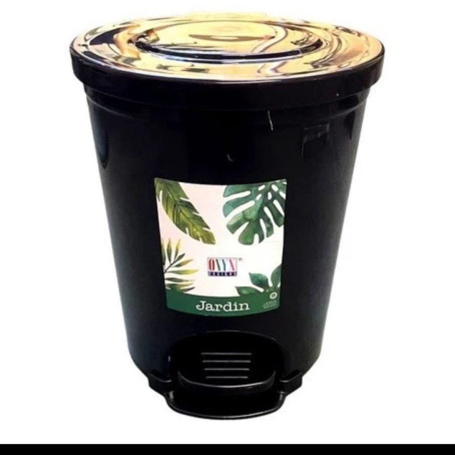Jual Tempat Sampah Onyx 10LT Injak Bulat Hitam Tebal Premium Onyx ...