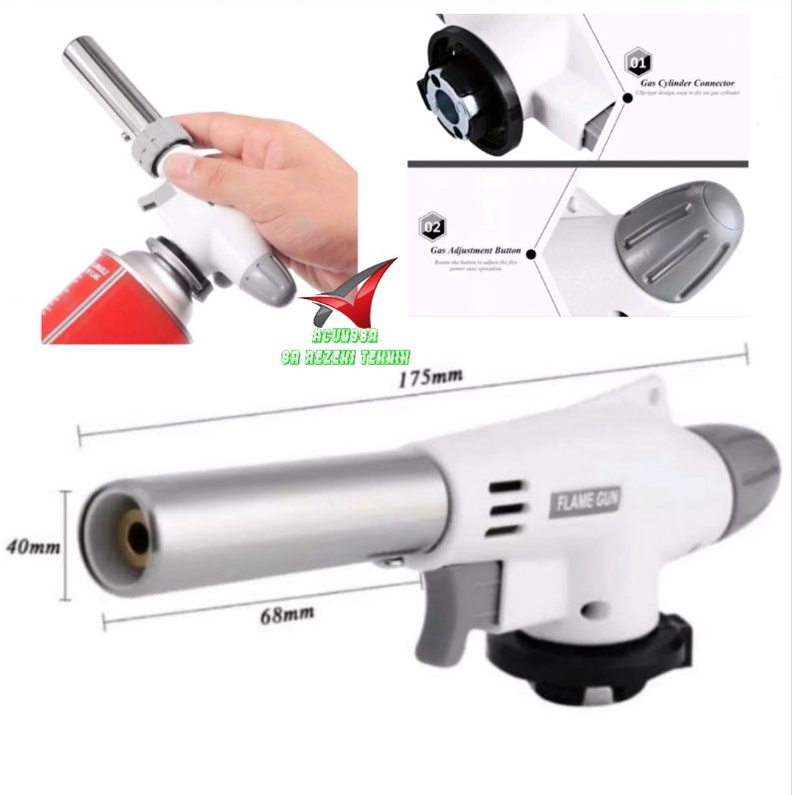 Jual Kepala Portable Gas Torch Flame Gun Butane Blow Las Torch Gun mentai | Shopee Indonesia