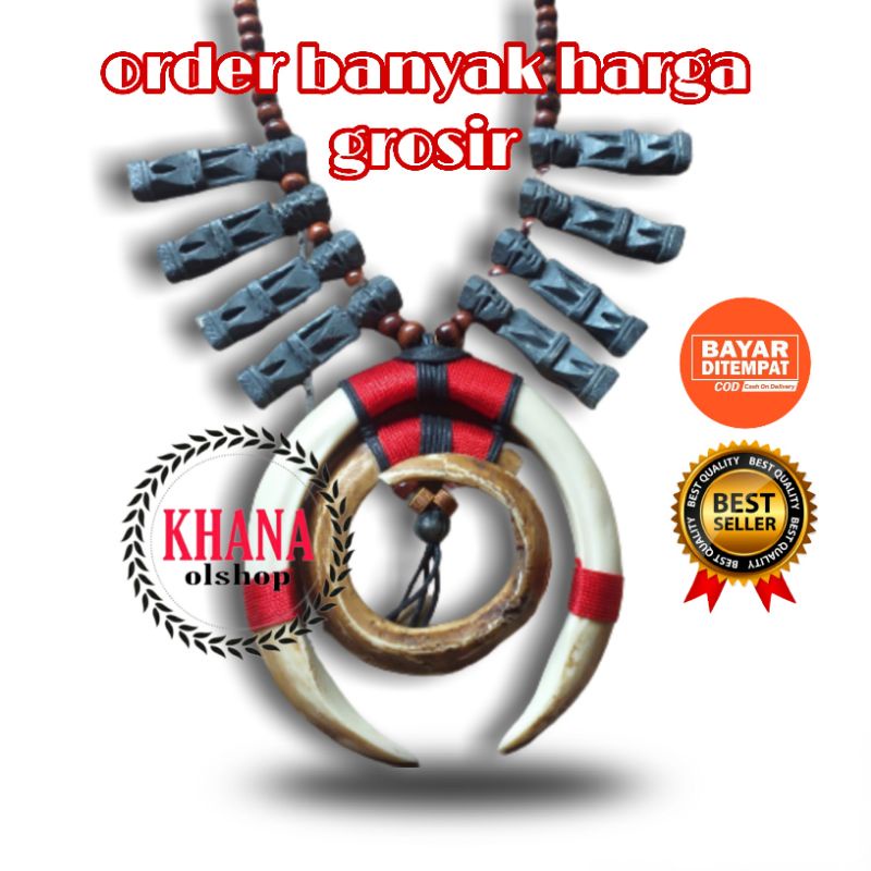 Jual Kalung Etnik Dayak Taring Babi Variasi Jurong Adat Kalimantan | Shopee Indonesia