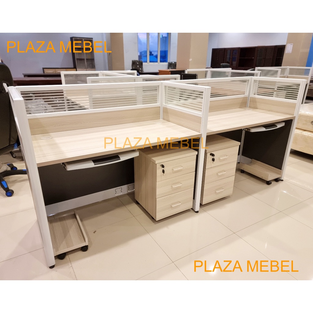 Jual Meja Tulis Kantor Partisi M2 / Workstation 2 Orang / Meja Kerja | Shopee Indonesia