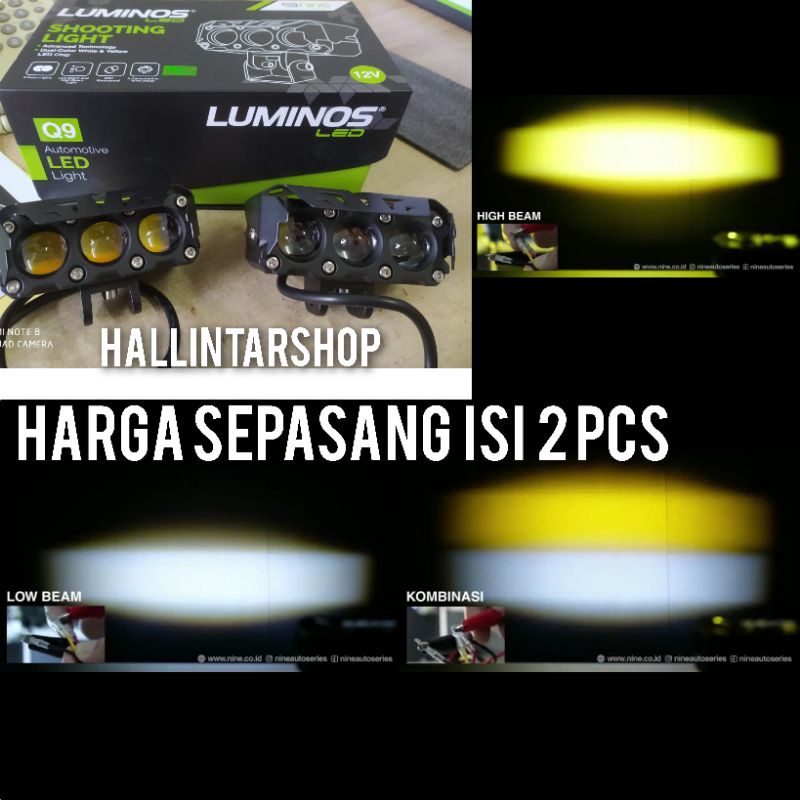 Jual LAMPU SOROT LUMINOS Q9 LED 3 MATA MOBIL 12-24 VOLT 80 watt ...