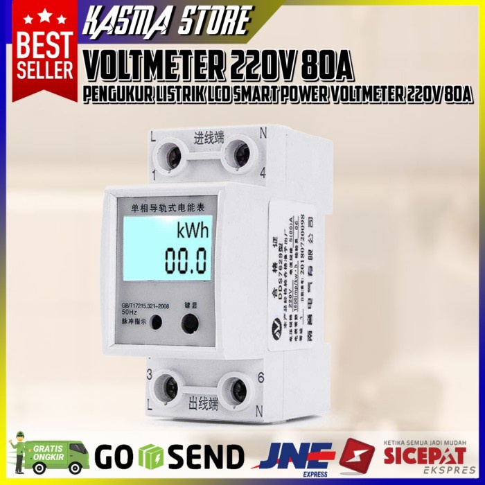 Jual Meteran Listrik Kwh Meter Digital Smart Power 220 V 80A | Shopee ...