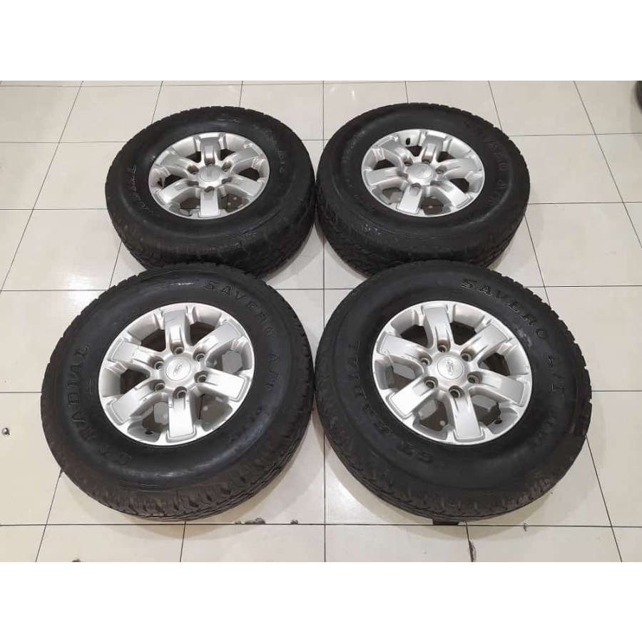 Jual VELG MOBIL BEKAS OEM STD FORD RANGER R16X7 LUBANG 6 SLV + BAN GT ...