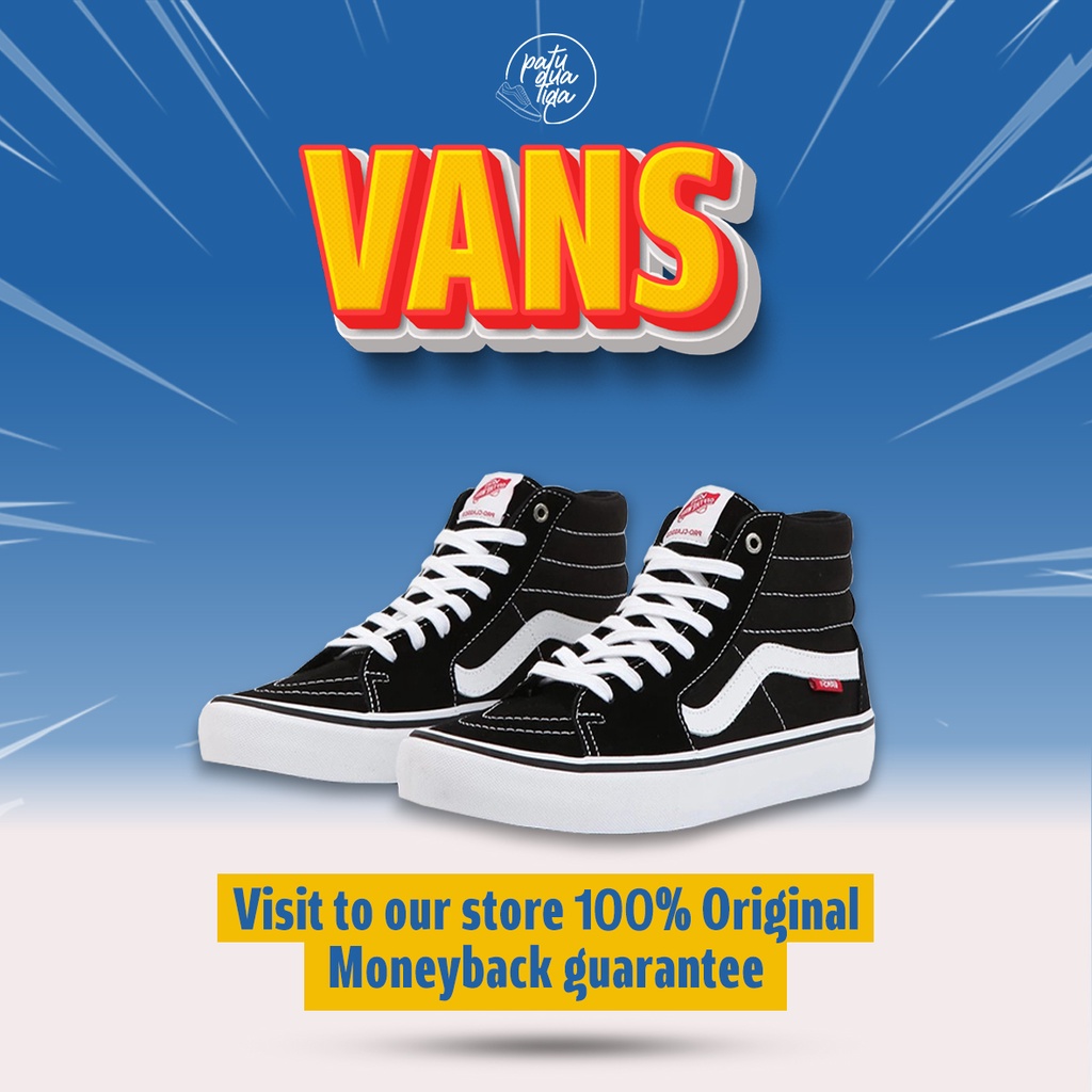 Jual Vans Sk8 Hi Pro Black white / Vans Original!!! | Shopee Indonesia