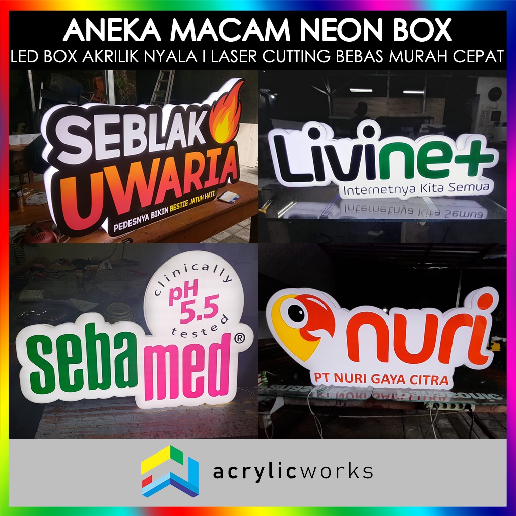 Jual Neon Box LED Akrilik Custom Bisa Outdoor Bebas Murah Cepat ...