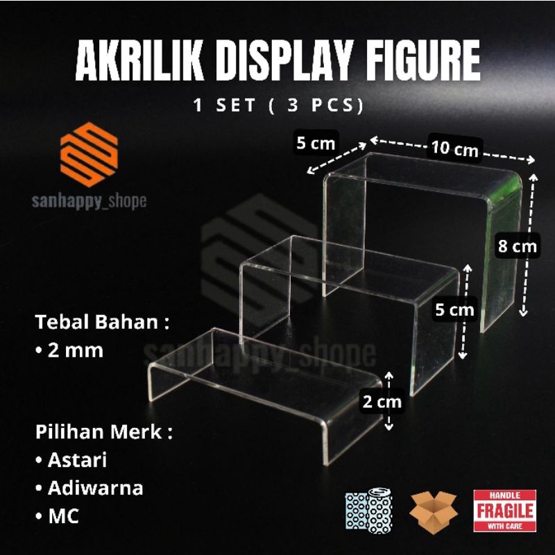 Jual Akrilik Display Figure Set isi 3pcs - Akrilik Display Stand Figure ...