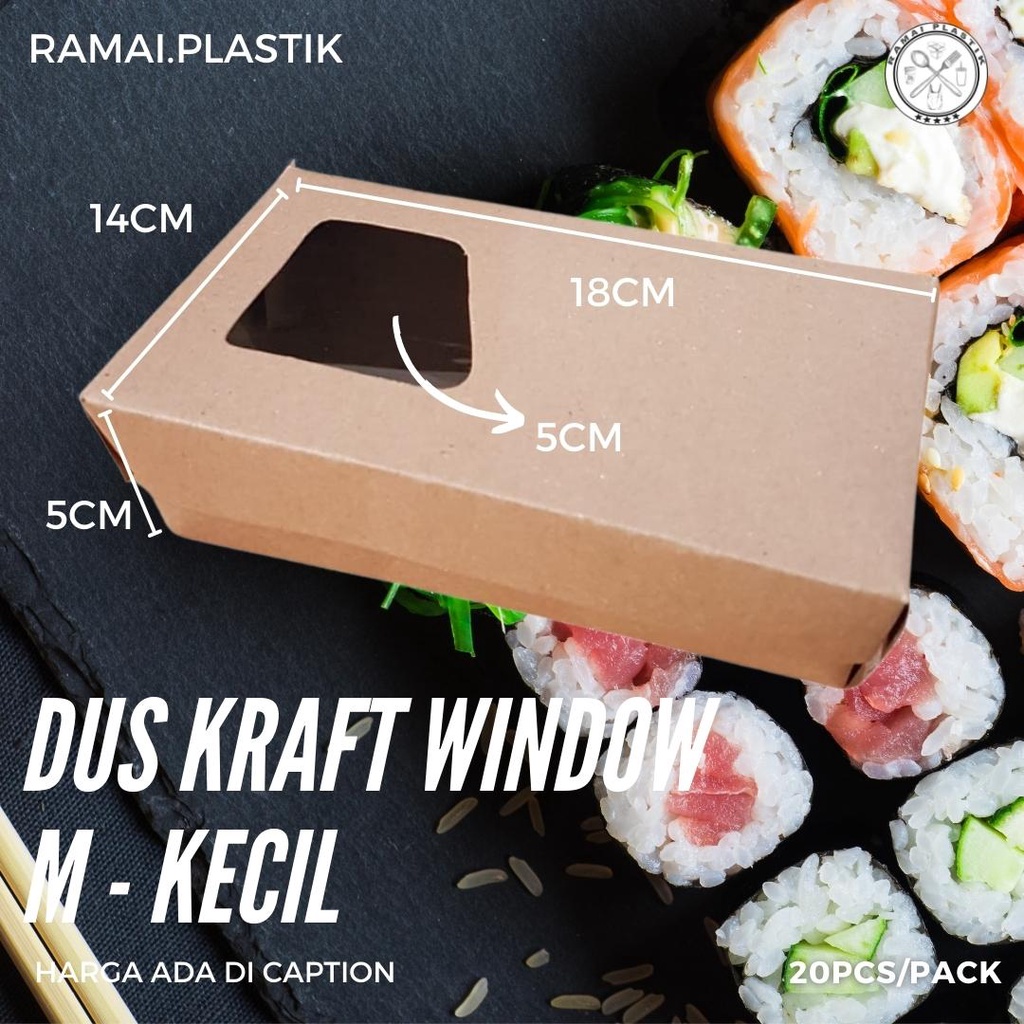 Jual Dus Kraft Window M kecil Lunch box isi 20pcs per pack | Shopee ...
