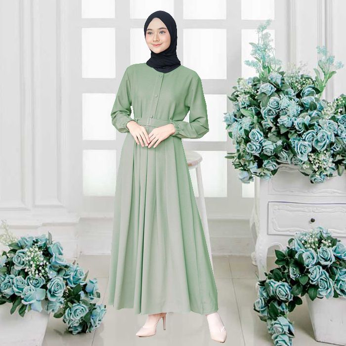Jual Gamis Polos Lebaran Warna Hijau Avocado Alpukat Olive Emerald Neon ...