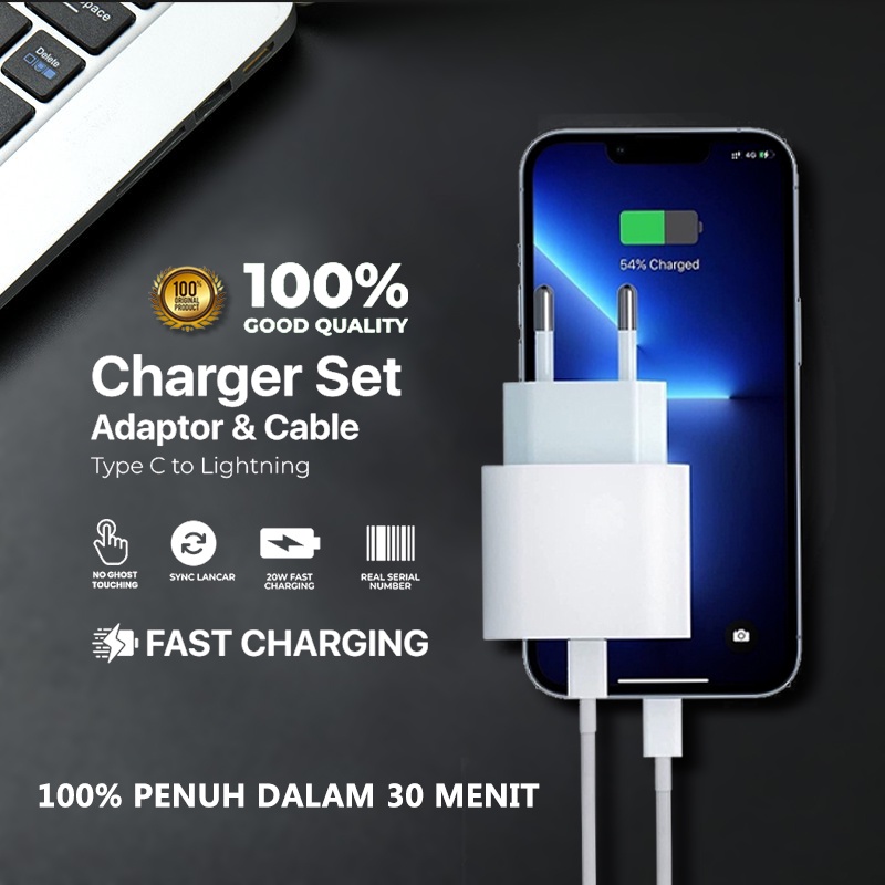 Jual Charger 20W Fast Charging - Type C to Lightning Cable [Fullset ...