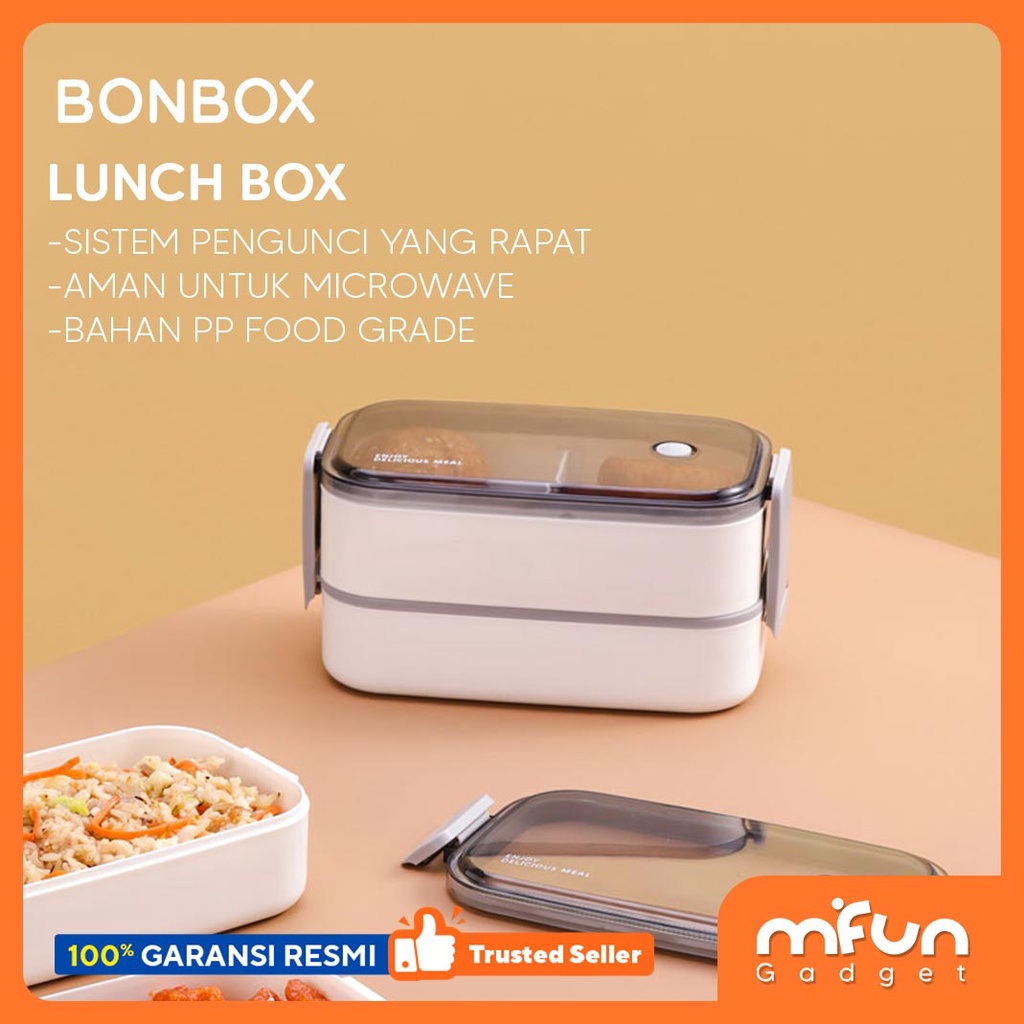 Jual Kotak Makan 2 Tingkat BONBOX Lunch Box Susun Microwaveable Food ...