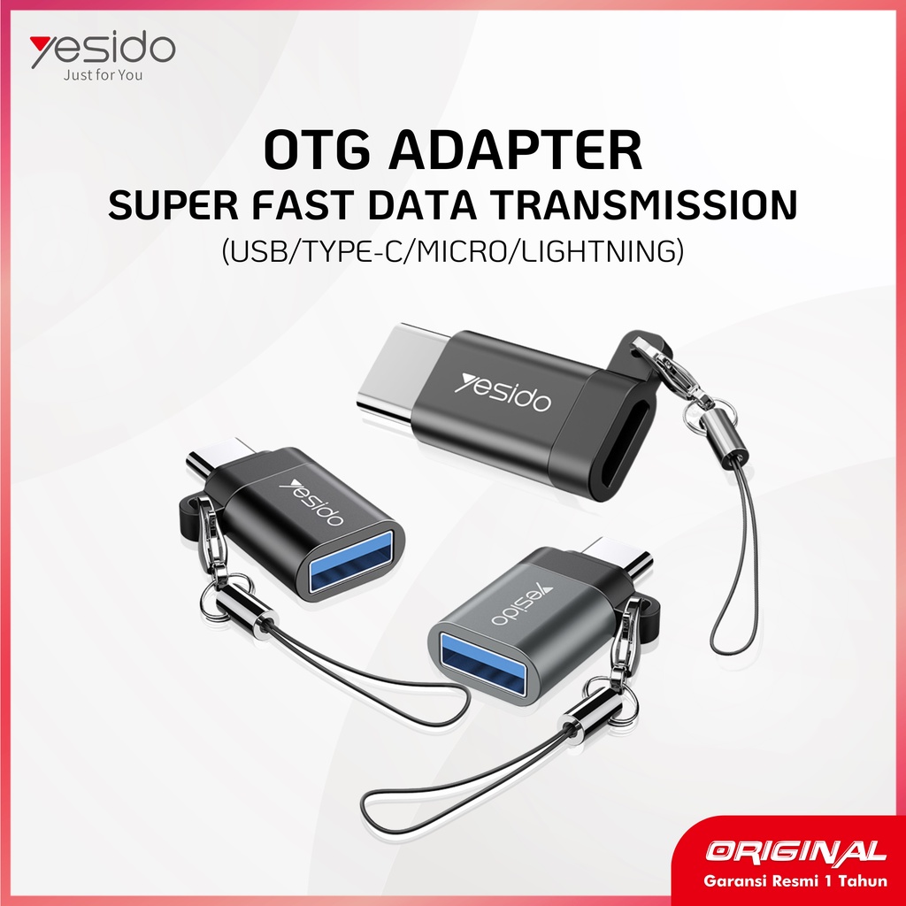 Jual YESIDO OTG Adapter Converter Type-C Lightning Micro USB 3.0 Fast Transmission Alumunium ...