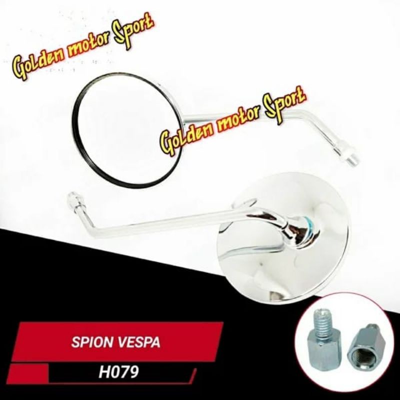 Jual Spion model vespa panjang spion motor vespa chrome kaca cembung ...