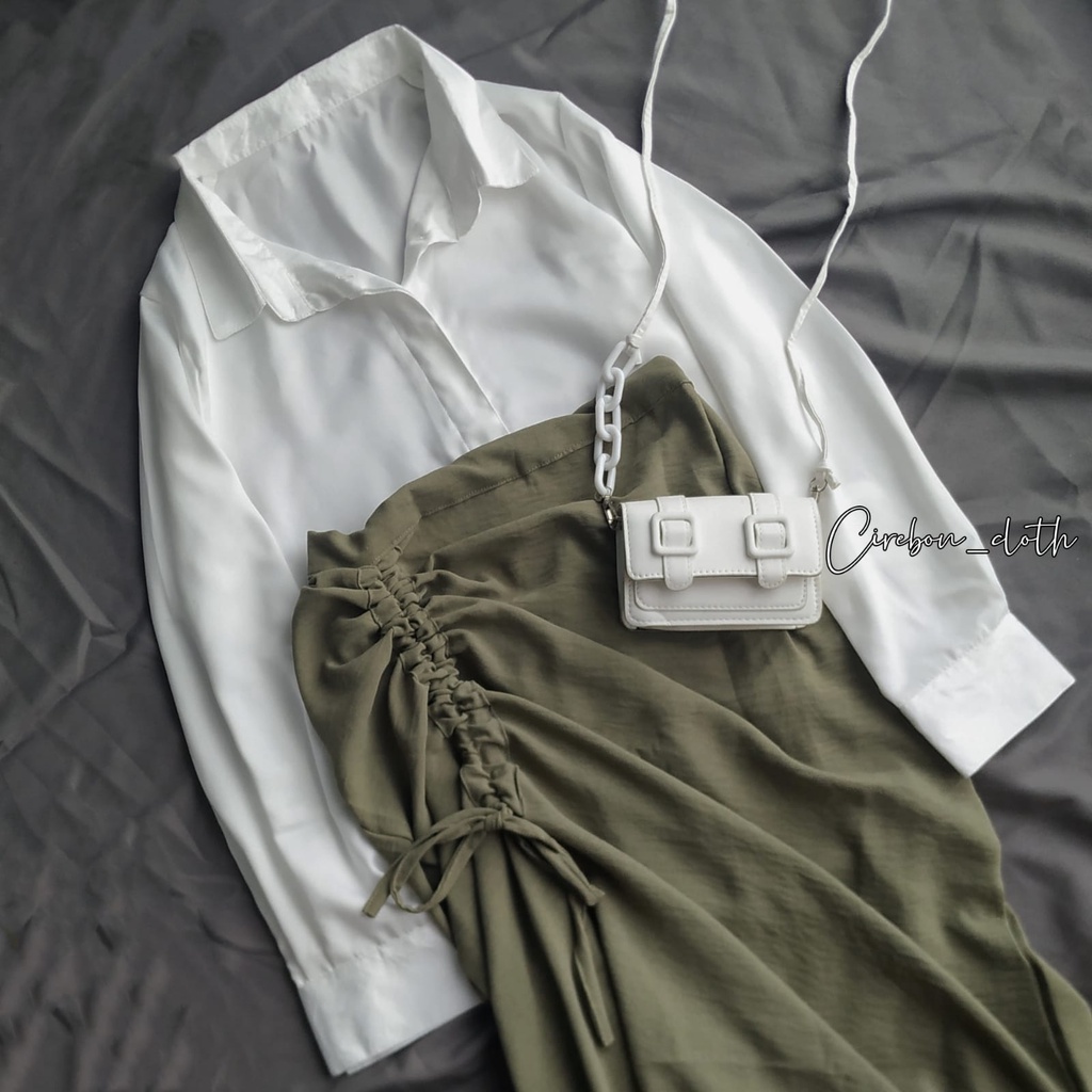 Jual Cirebon Cloth - One Set Rok Serut & Kemeja | One Set Satin Wanita ...