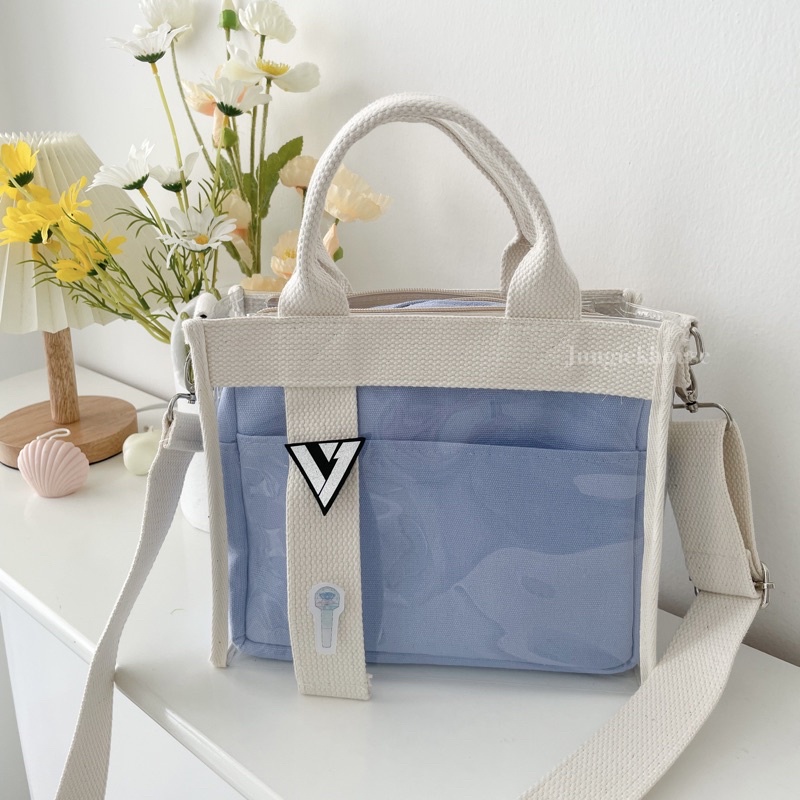 Jual Free Custom name Minnah Bag PVC PREMIUM 민나 가방 PVC BAG TAS KONSER TAS TRANSPARAN TAS KPOP ...