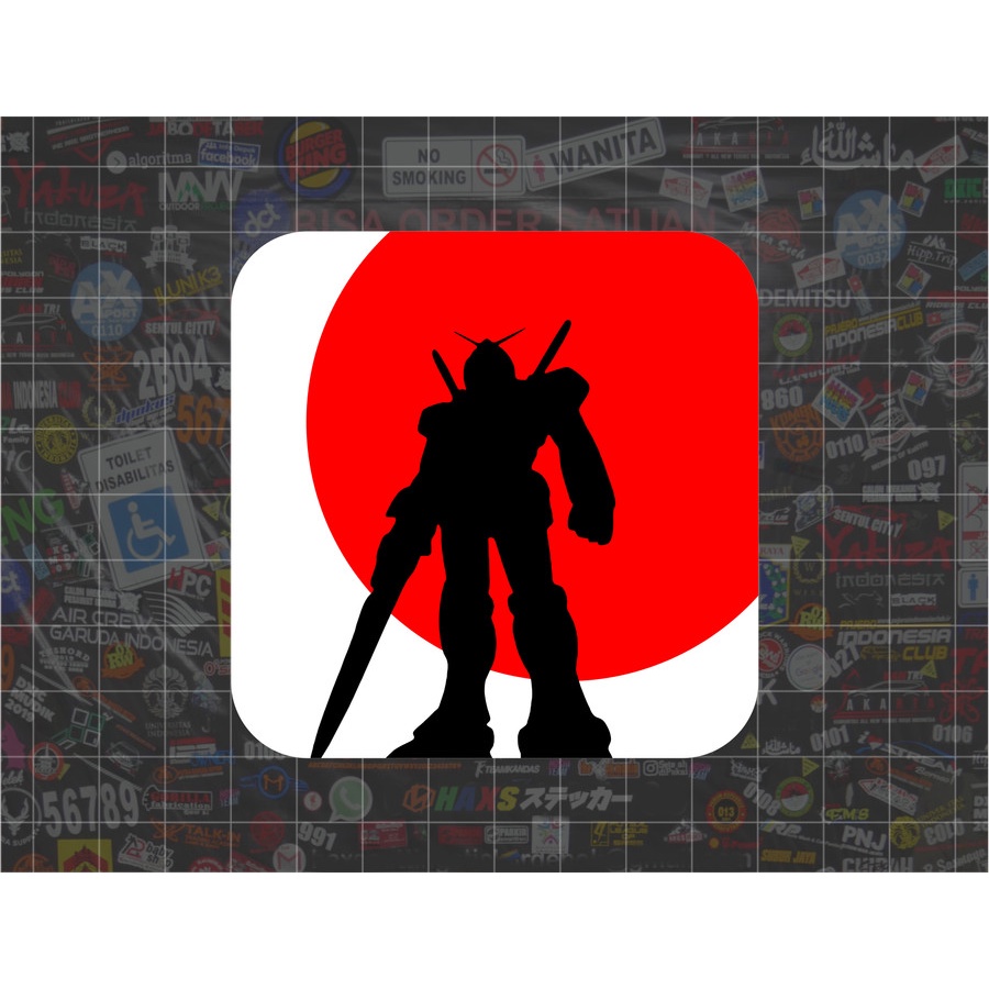 Jual Cutting Sticker Gundam Siluet V3 Ukuran 8 Cm Untuk Motor Mobil ...