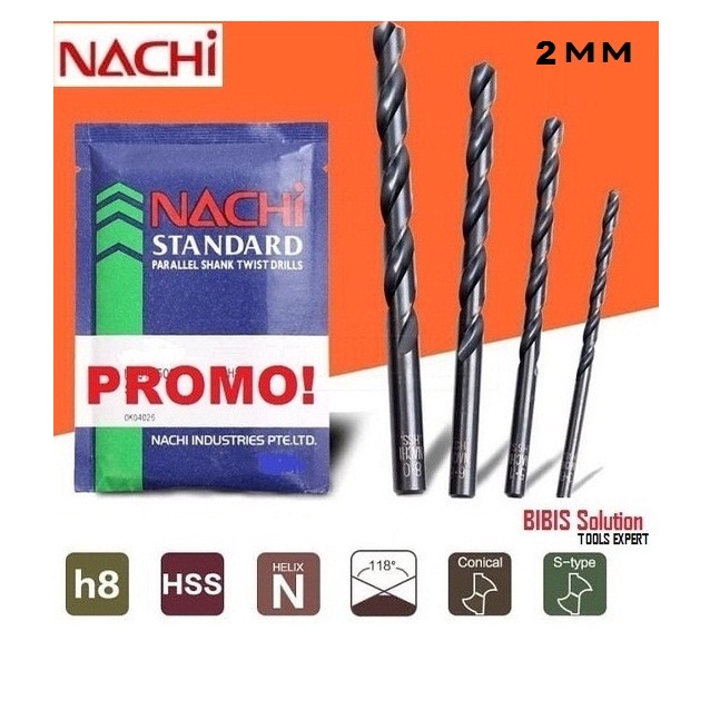 Jual NACHI MATA BOR NACHI MATA BOR BESI 2 MM ORIGINAL HSS DRILL NACHI ASLI 2mm | Shopee Indonesia