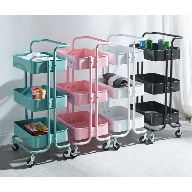 Jual Troli/trolley 3 tier Serbaguna Rak Lantai Beroda Rak Penyimpanan ...