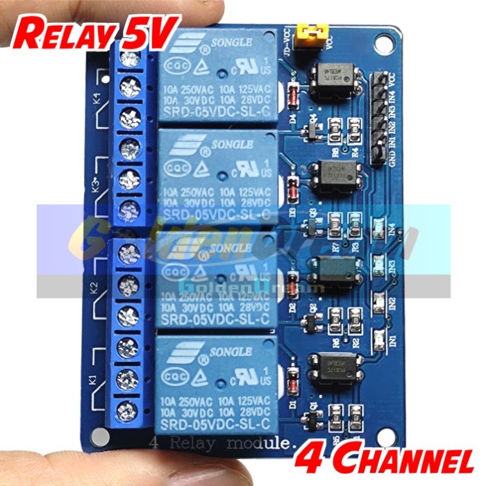 Jual ECO Relay 5v 4 Channel 250VAC 30VDC 10A Arduino Low High Level Trigger | Shopee Indonesia