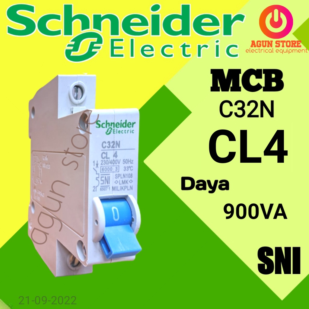 Jual Mcb Schneider 4A Biru 4 ampere SPLN108 PLN C32N CL4 C32N ORI ...