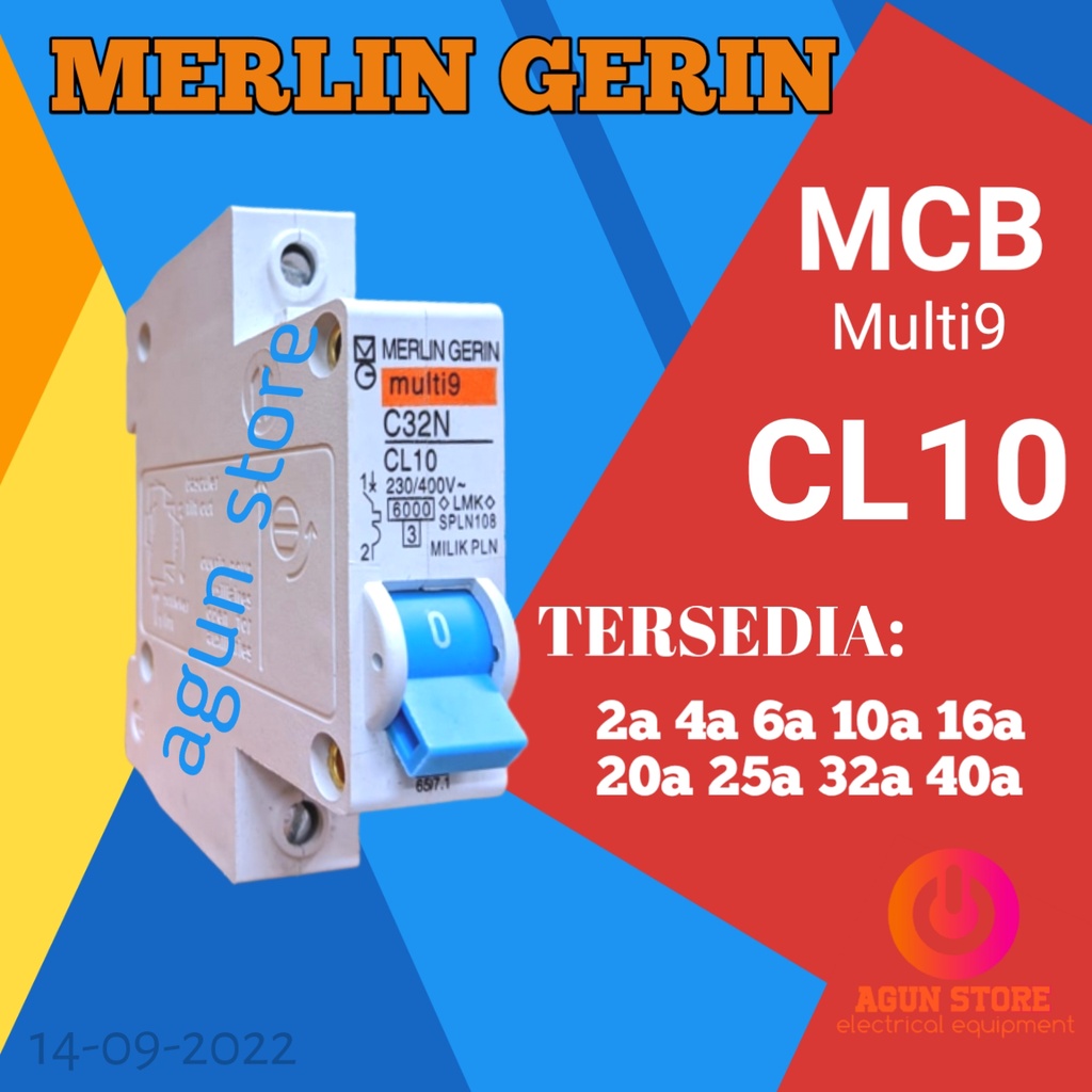 Jual Mcb merlin gerin 10 ampere multi9 anti jeglek | Shopee Indonesia