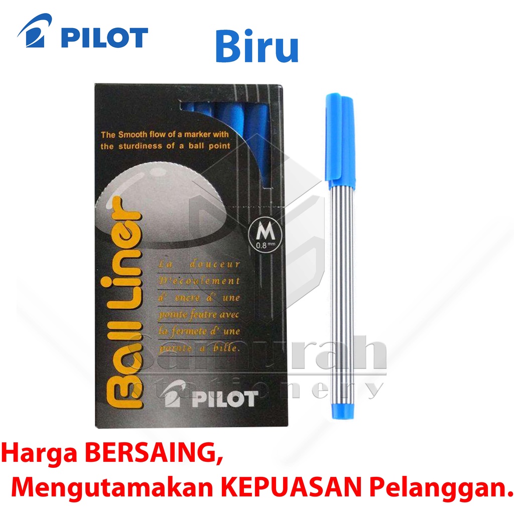 Jual Ballpoint Pilot Balliner 0.8 mm / Pulpen Baliner 08 mm / Pen Cabut ...