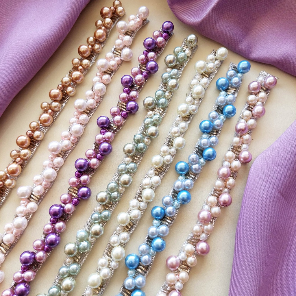 Jual Payet rangkai mutiara Q03/Mutiara rangkai jahit/bisa costum warna ...