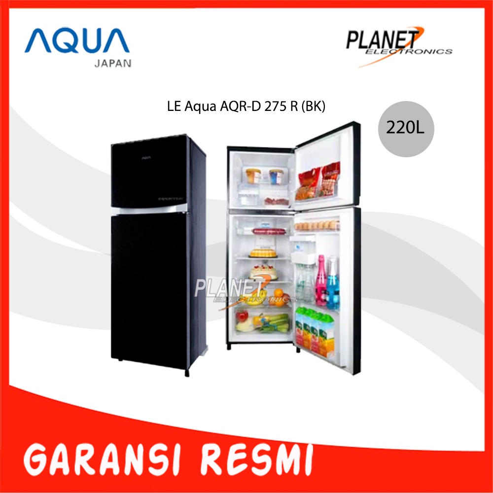 Jual Kulkas 2 Pintu 220 Liter Aqua AQR-D 275 R (BK) | Shopee Indonesia