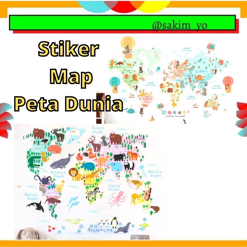 Jual WALLSTICKER PETA MAP MAPS WALLSTIKER WALLSETIKER WALSETIKER ...