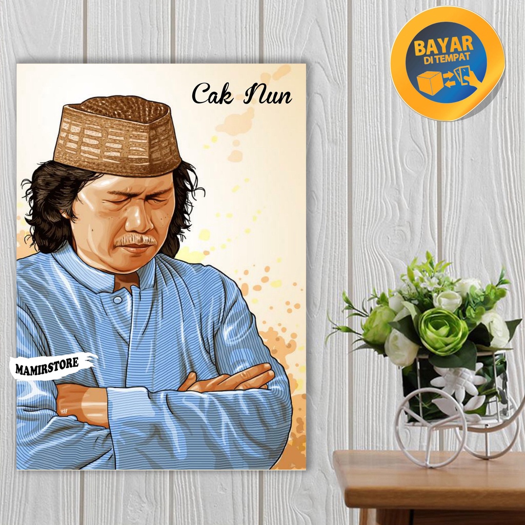 Jual Poster Kayu Hiasan Dinding Cak Nun Poster Habib Poster Ulama