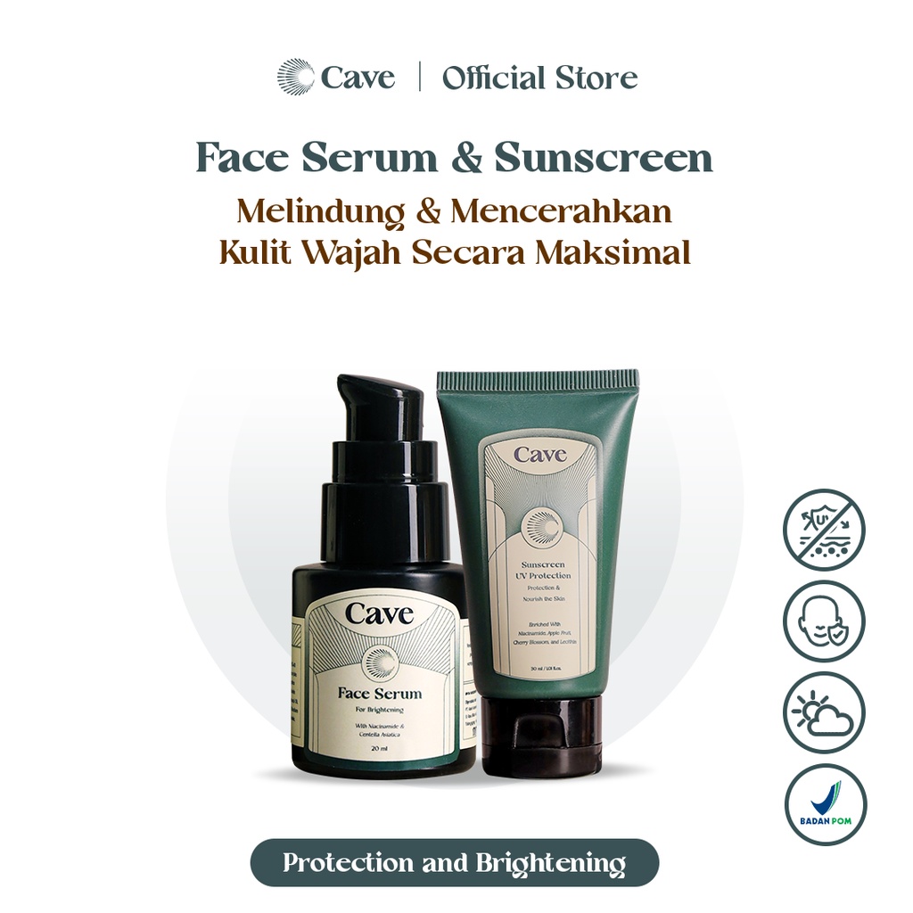 Jual CAVE Face Serum For Brightening + Sunscreen UV Protection | Shopee ...