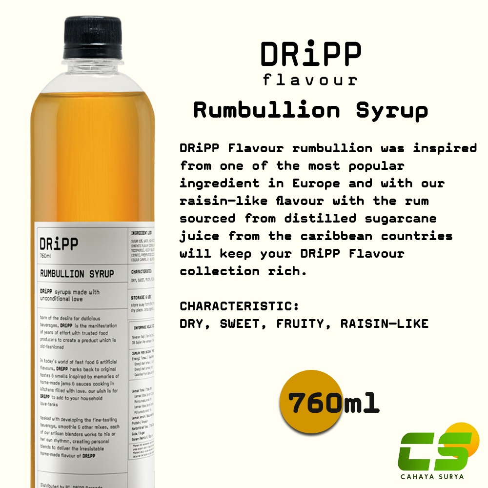 Jual Dripp Sirup / Syrup - Rumbullion Syrup 760 ml (Sirup Rasa Rum ...