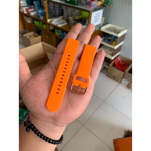 Jual Strap Tali Jam Tangan silikon lembut smartwatch oren 20mm | Shopee ...